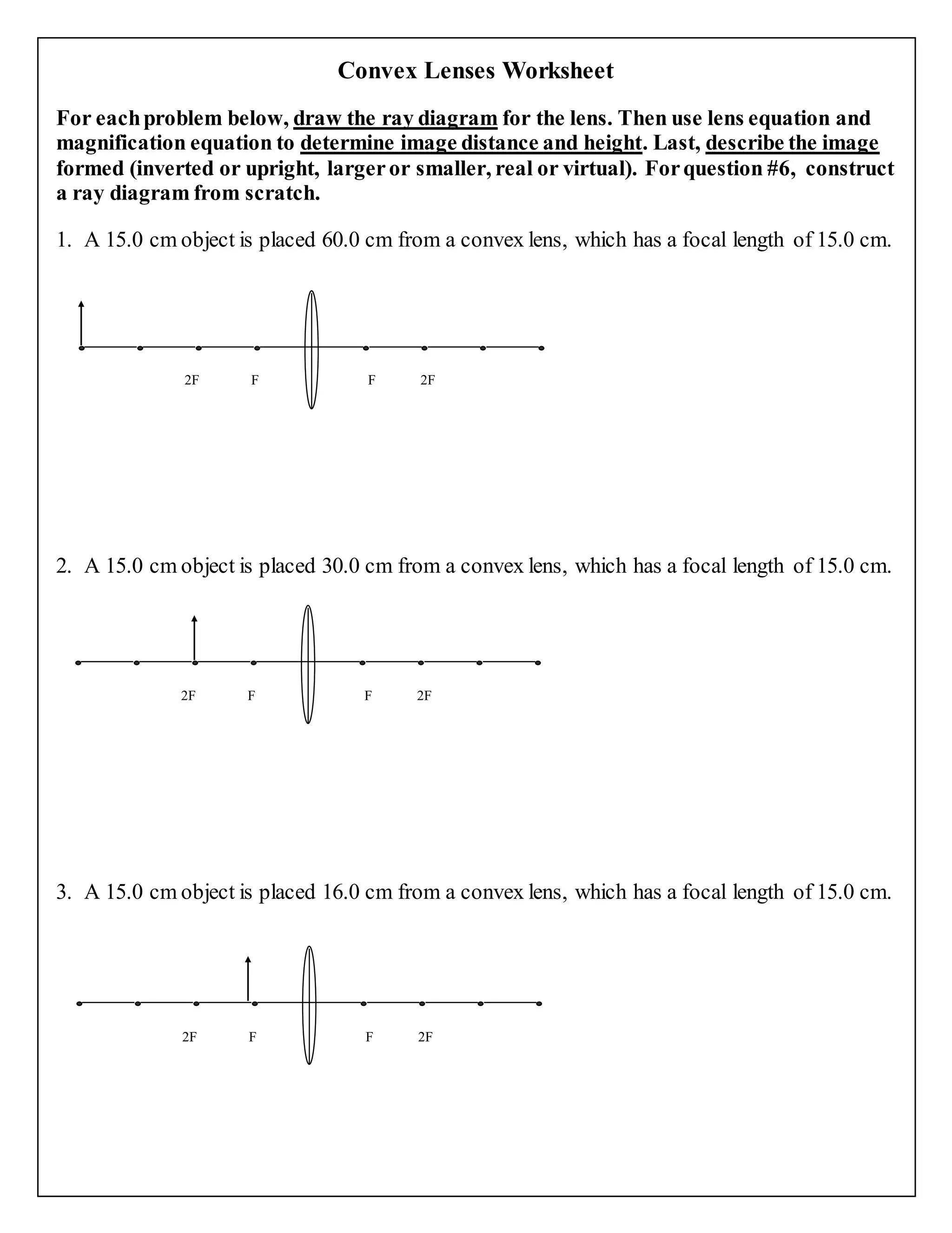 Convex lenses problems | DOC