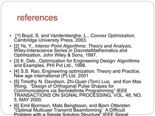 Convex optmization in communications | PPTX