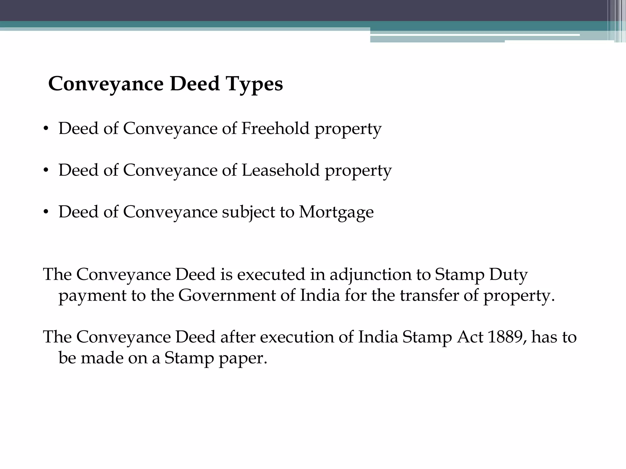 Conveyance deed | PPTX