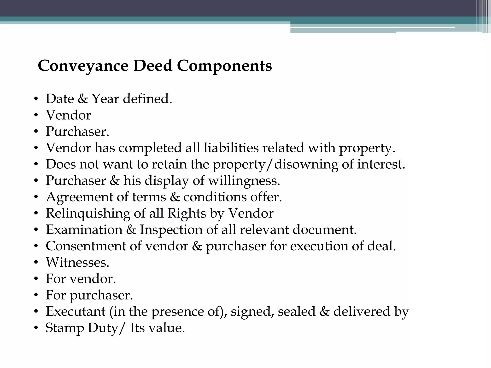 Conveyance deed | PPTX