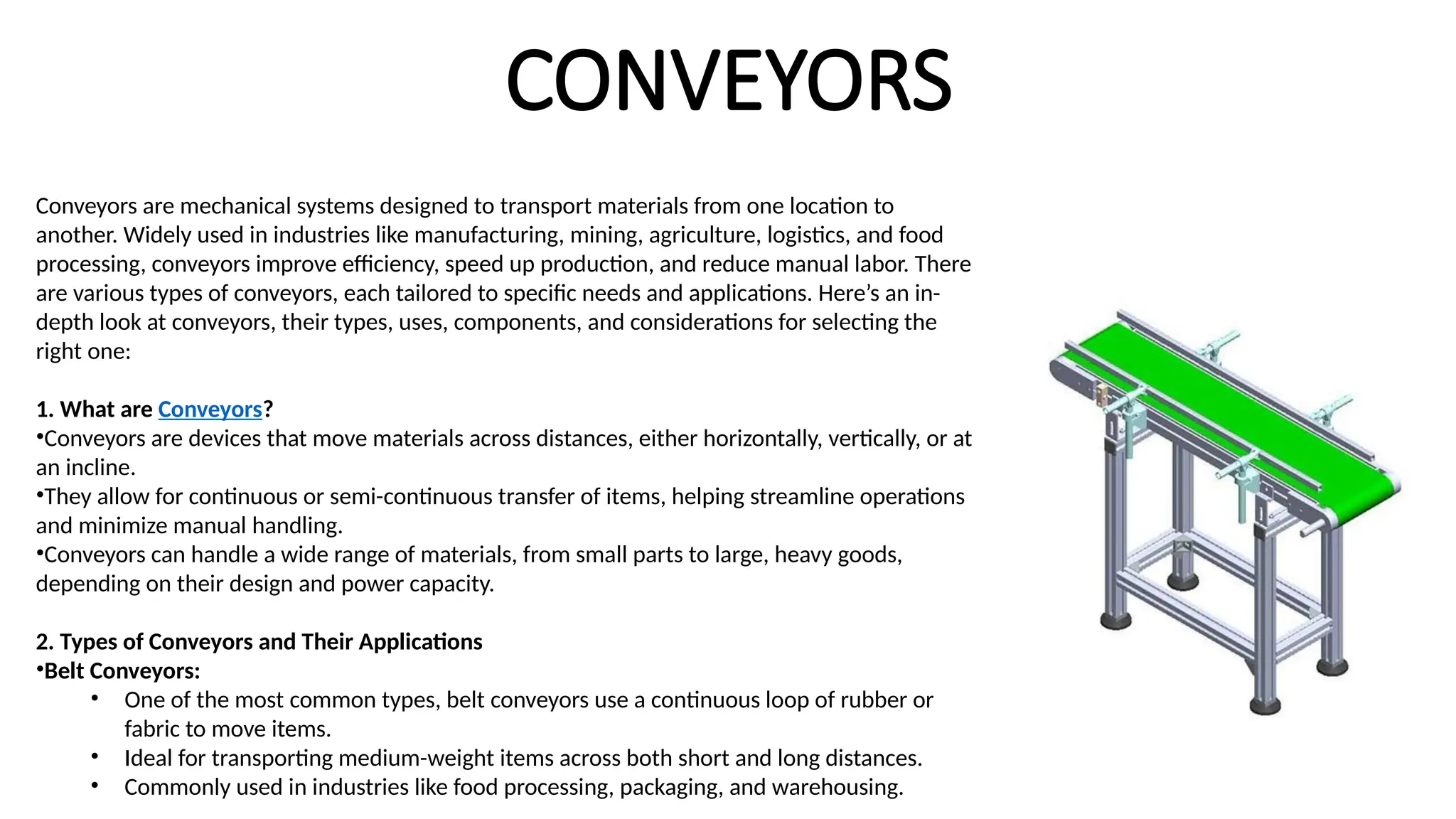TRIVIMAC INDUSTRIES PVT.LTD - CONVEYORS. | PPTX