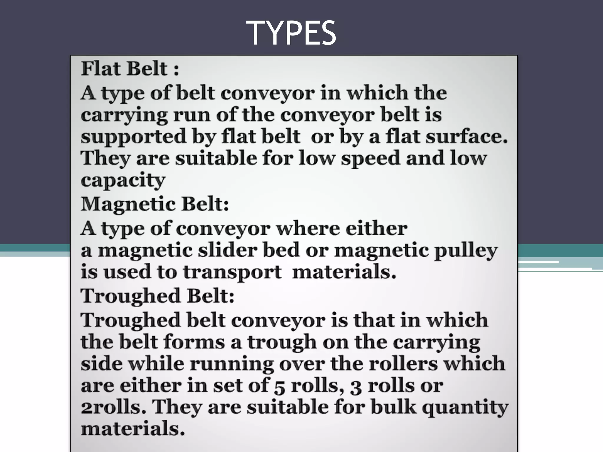 Conveyors and types | PPTX