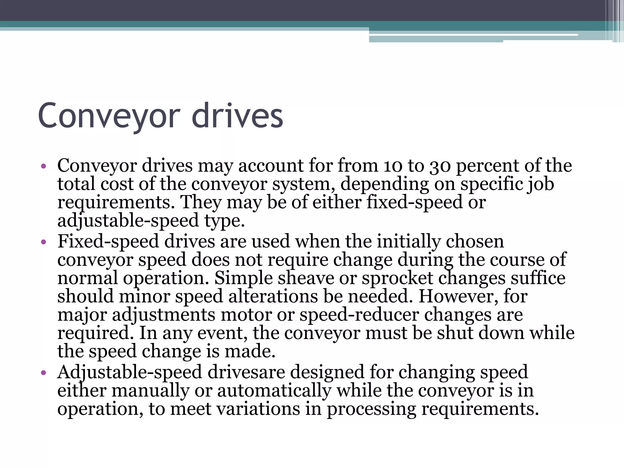 Conveyors and types | PPTX