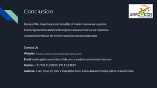 Advanced Conveyor Solutions: Enhancing Efficiency Across Industries | PPTX