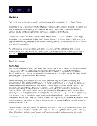Conviction LP Letter - May 2024 [Redacted] | PDF