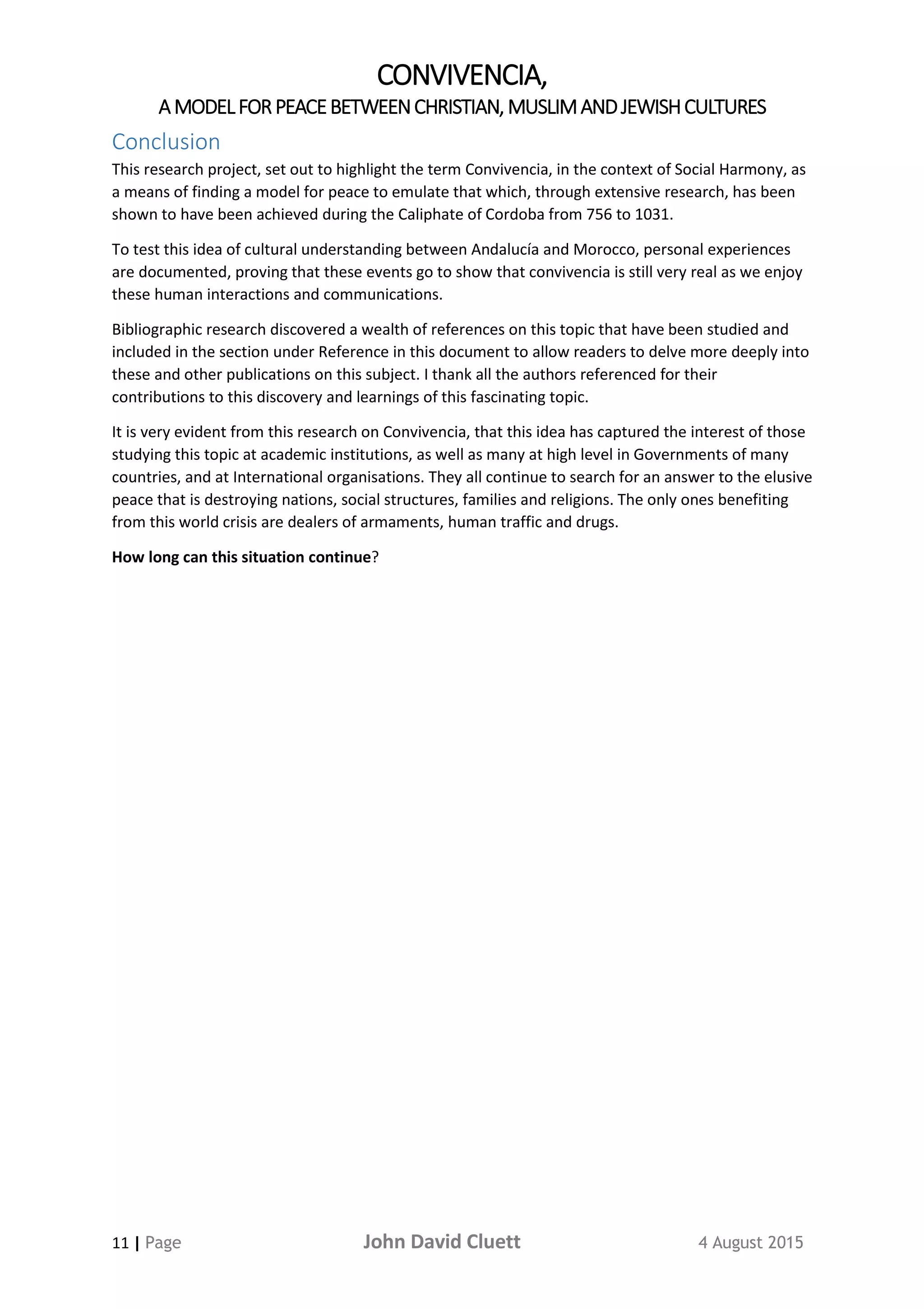 Convivencia A Model for Peace between the three Abrahamic Faiths | PDF ...