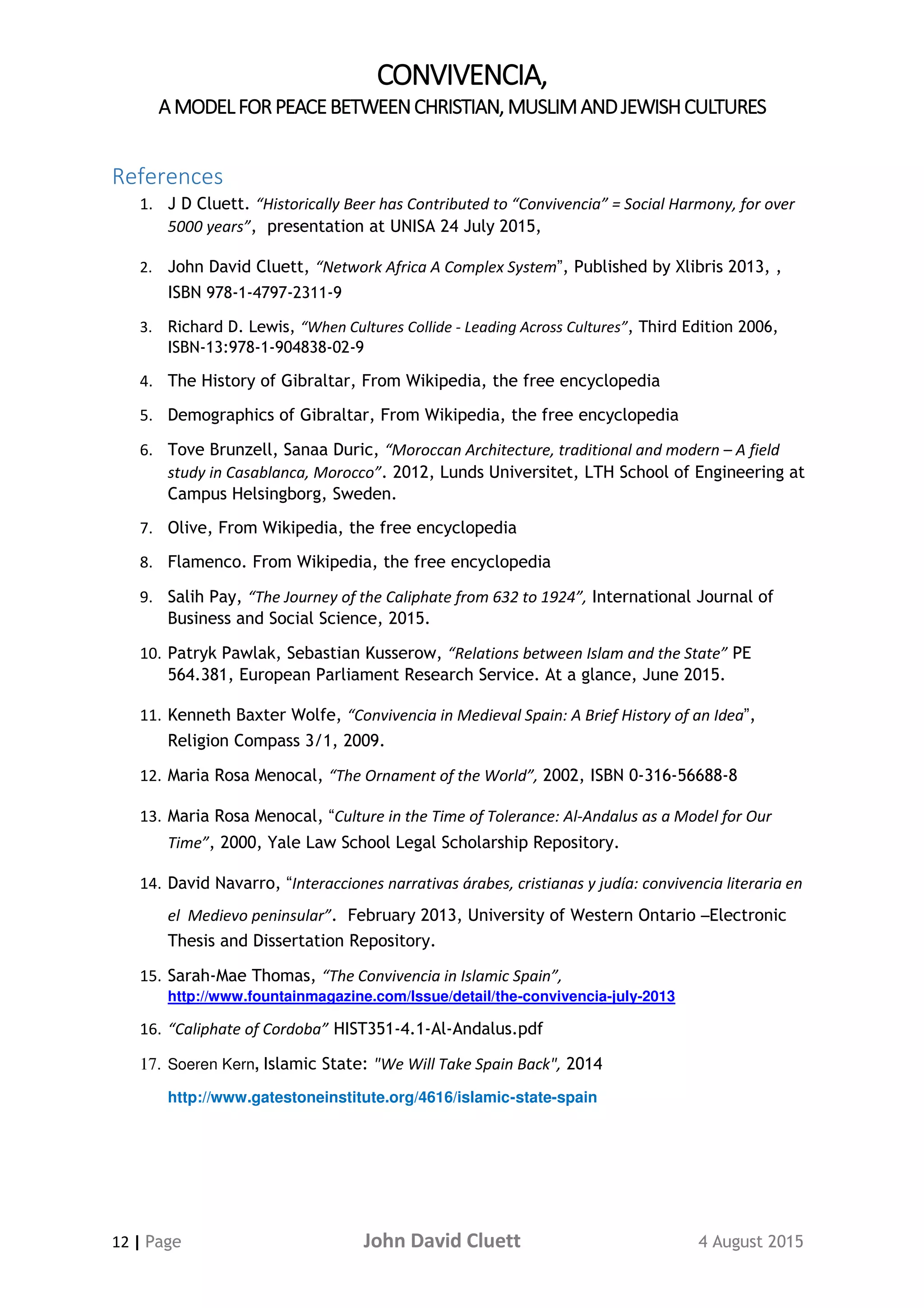 Convivencia A Model for Peace between the three Abrahamic Faiths | PDF ...