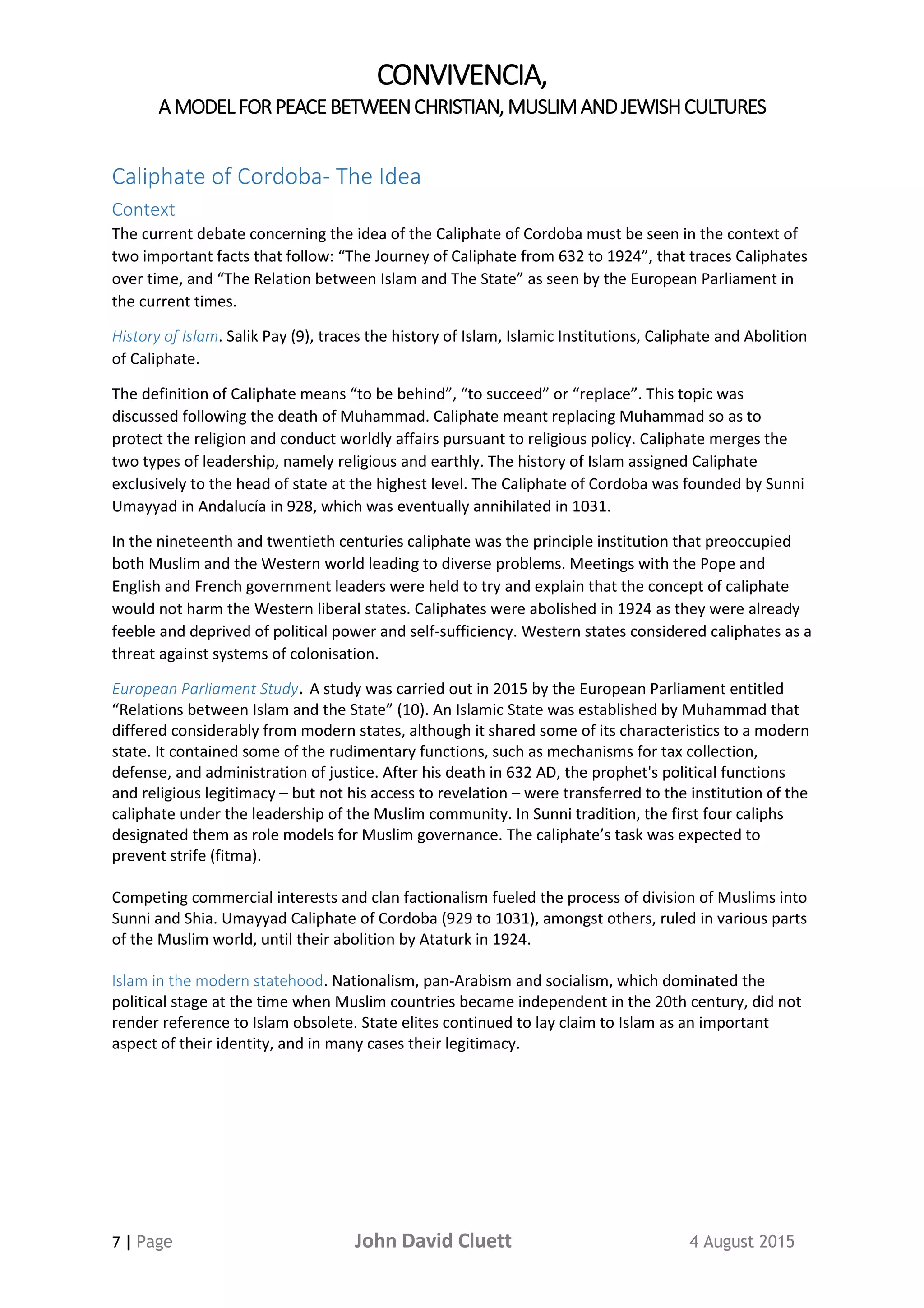 Convivencia A Model for Peace between the three Abrahamic Faiths | PDF ...