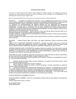 Convocatoria cafetería | PDF