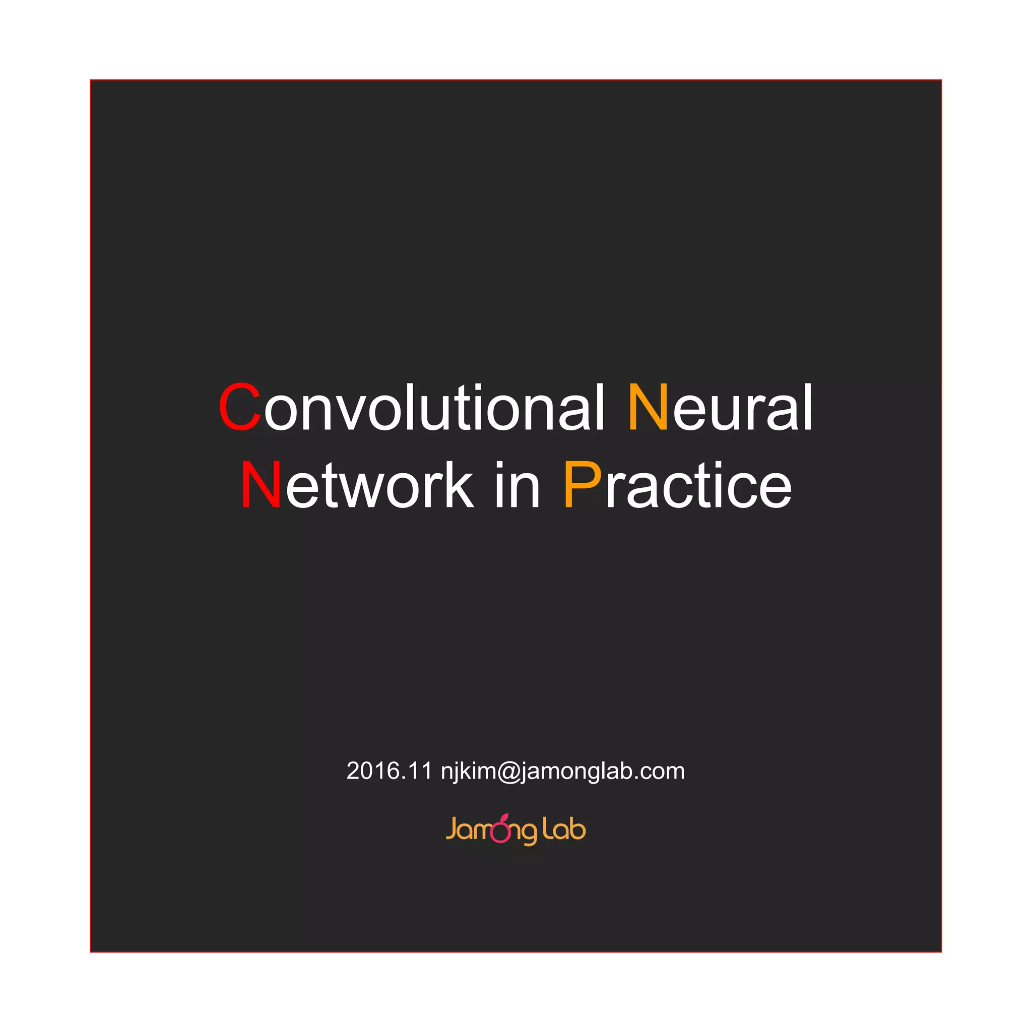 Convolutional Neural Network In Practice Pdf 