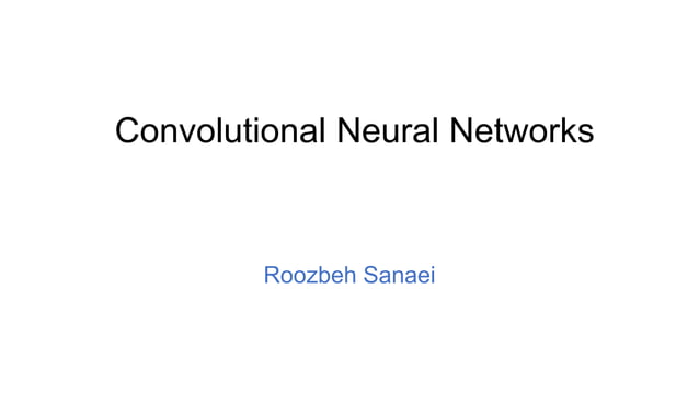Convolutional neural networks | PPT