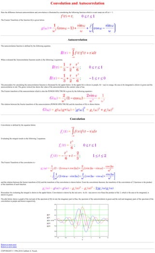 Convolution And Autocorrelation Pdf Physics Science