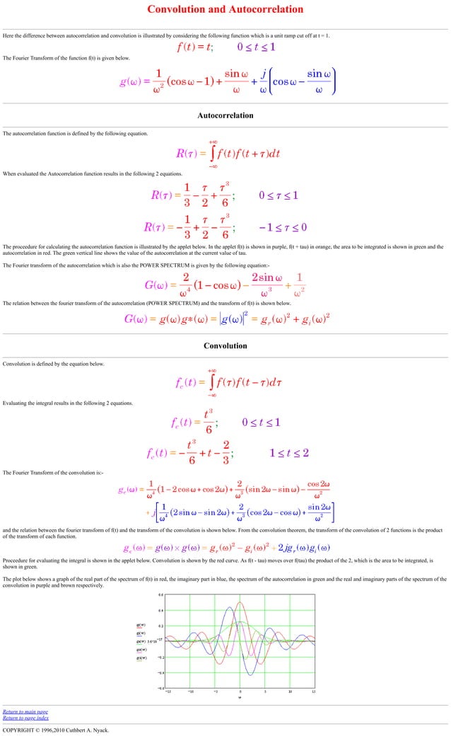 Convolution and autocorrelation | PDF | Physics | Science
