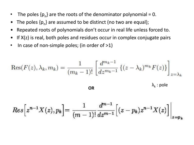 Convolution and Residue Method in Inverse Z Transform | PPTX ...