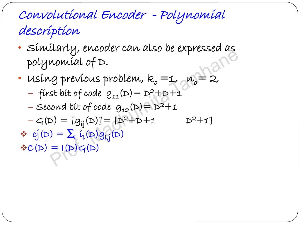 Convolution Codes Codingdecoding Tree Codes And Trellis Codes For 
