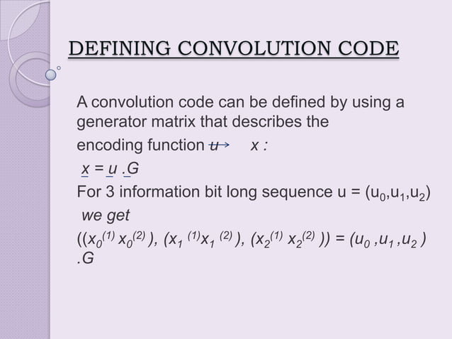 Convolution codes and turbo codes | PPTX
