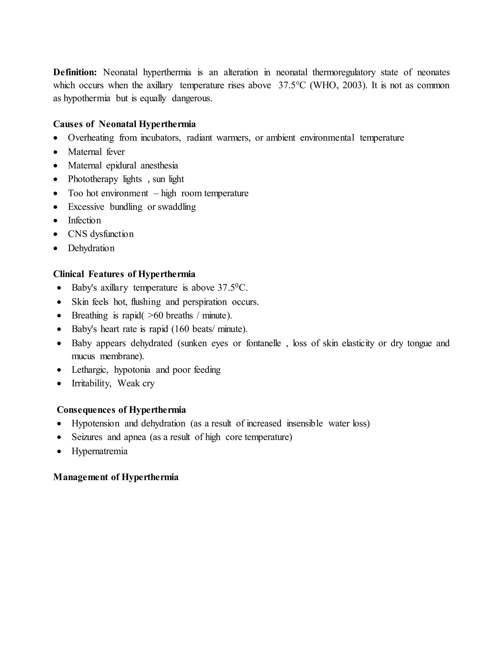 Convulsion and neonatal hyperthermia | DOCX