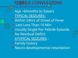 Convulsions in childhood POWERPOINT PRESENTATION | PPT