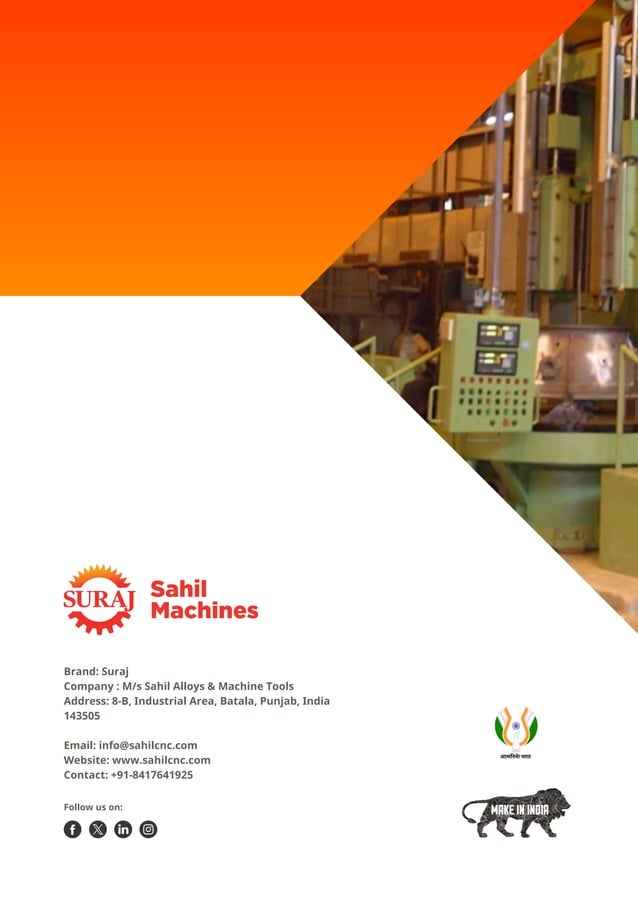 Precision Engineering with Sahil Machines: Conventional Vertical Turning Lathes (VTL) Series | PDF