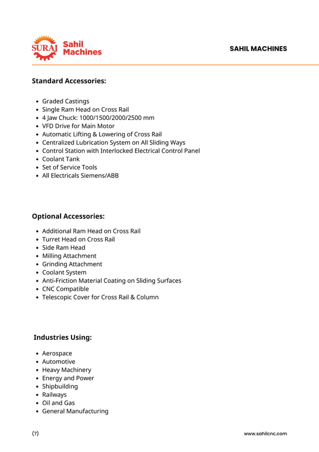 Precision Engineering with Sahil Machines: Conventional Vertical Turning Lathes (VTL) Series | PDF