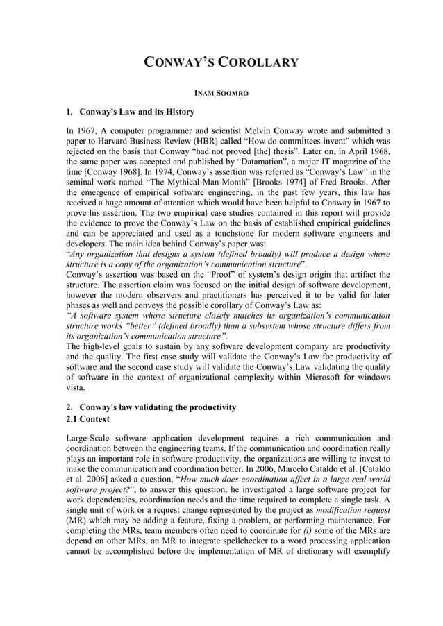 Conway corollary | PDF