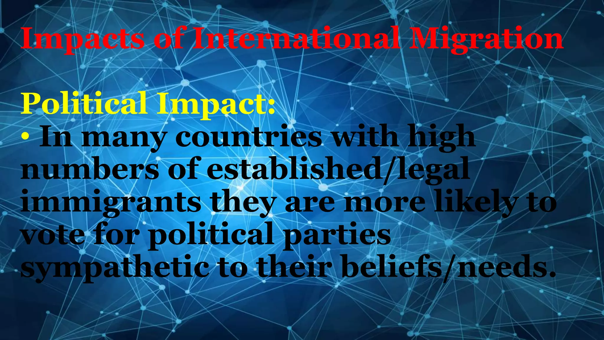 Impact on Economic Globalization of Migration | PPTX