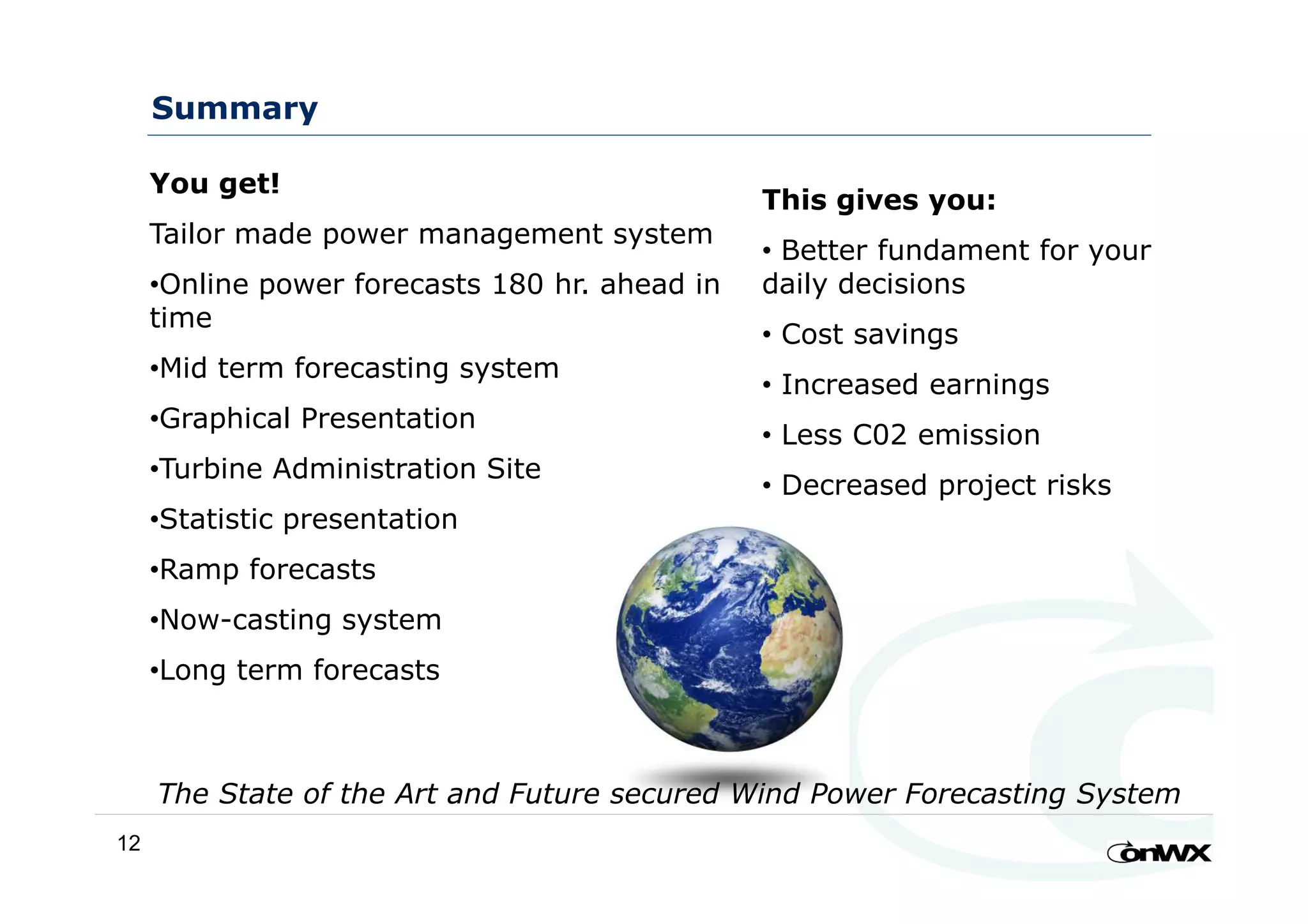 Conwx Aps Wind Turbine Generation Forecast Pdf Weather Science