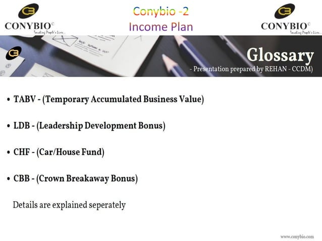 Conybio -2 Income plan with a Difference. | PPT