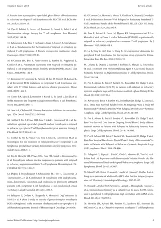 Peripheral T-Cell Lymphomas: Progress in Treatment | PDF