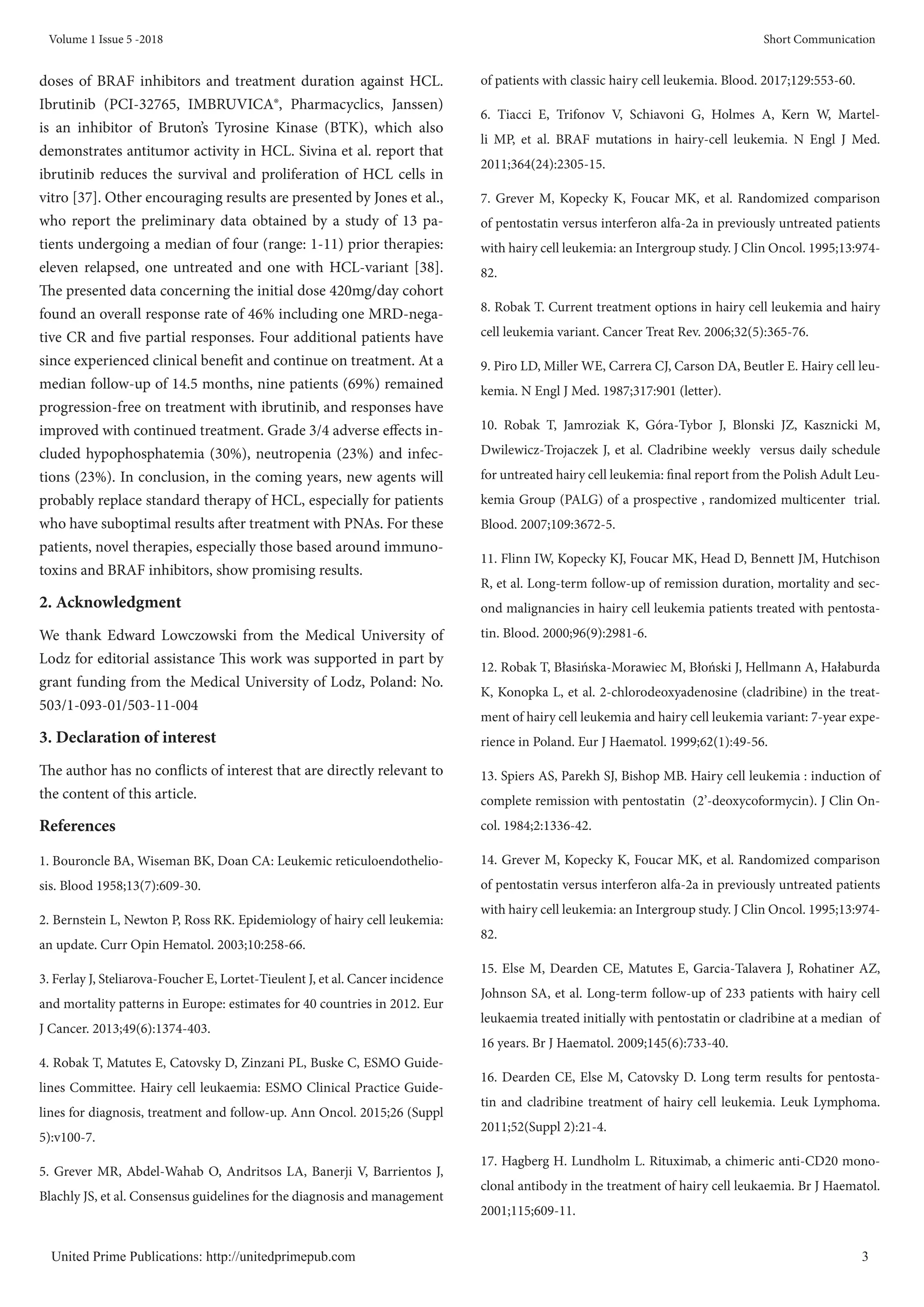 Novel Therapies in Hairy Cell Leukemia | PDF