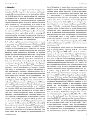 Involvement of Interleukin-6 induced PI3K/Akt/mTor pathway in the ...