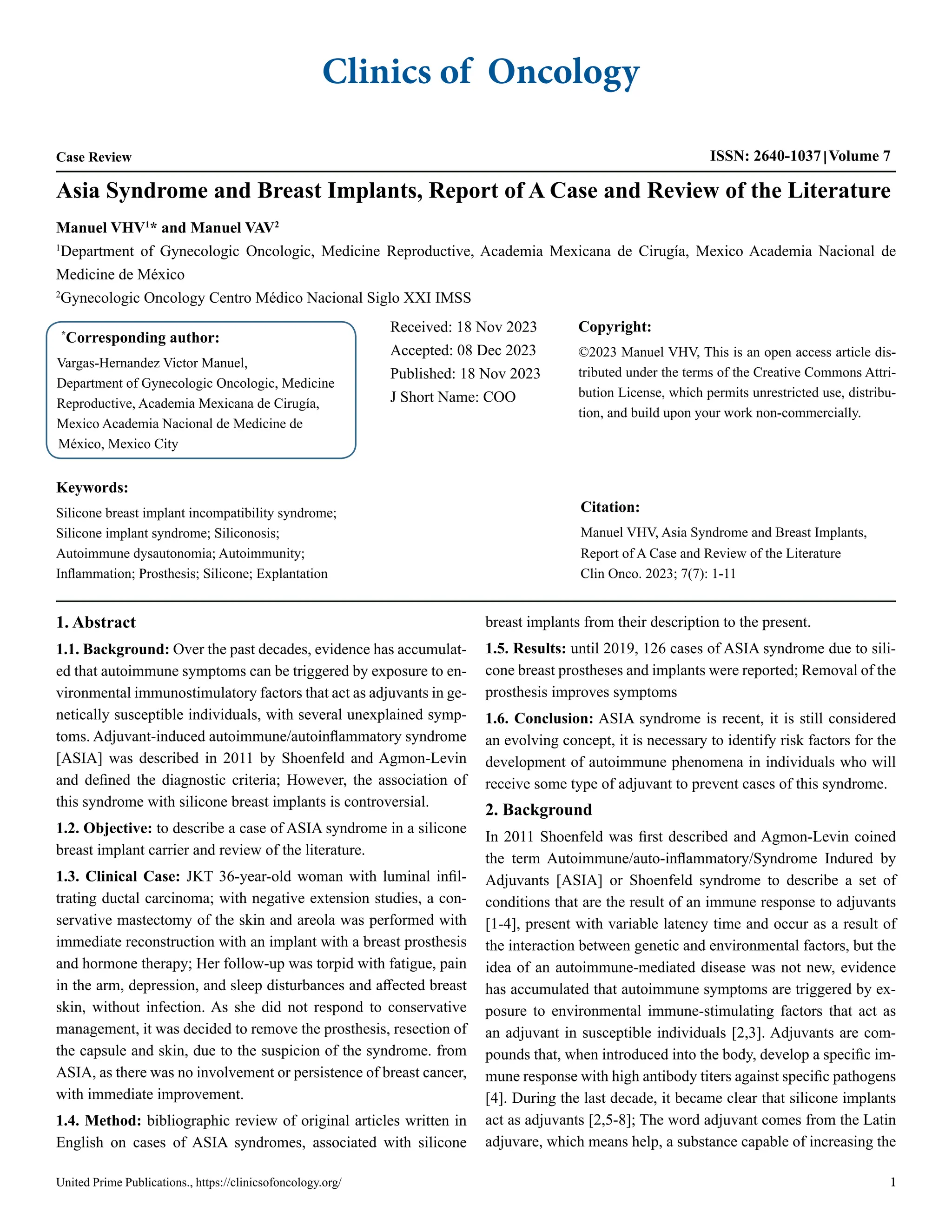 Asia Syndrome and Breast Implants, Report of A Case and Review of the Literature | PDF