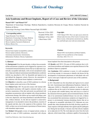 Asia Syndrome and Breast Implants, Report of A Case and Review of the ...