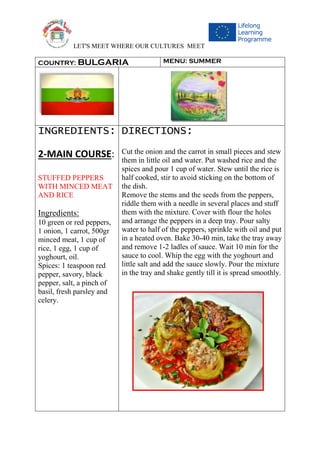 Cook book. Menus from different countries | PDF