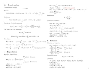Probability and Statistics Cookbook | PDF