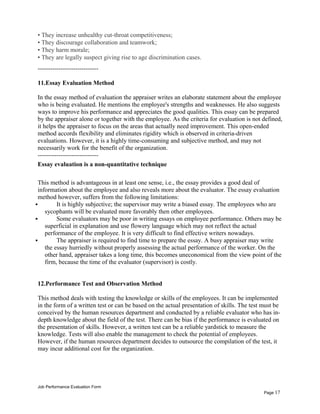 Cook chef performance appraisal | DOC