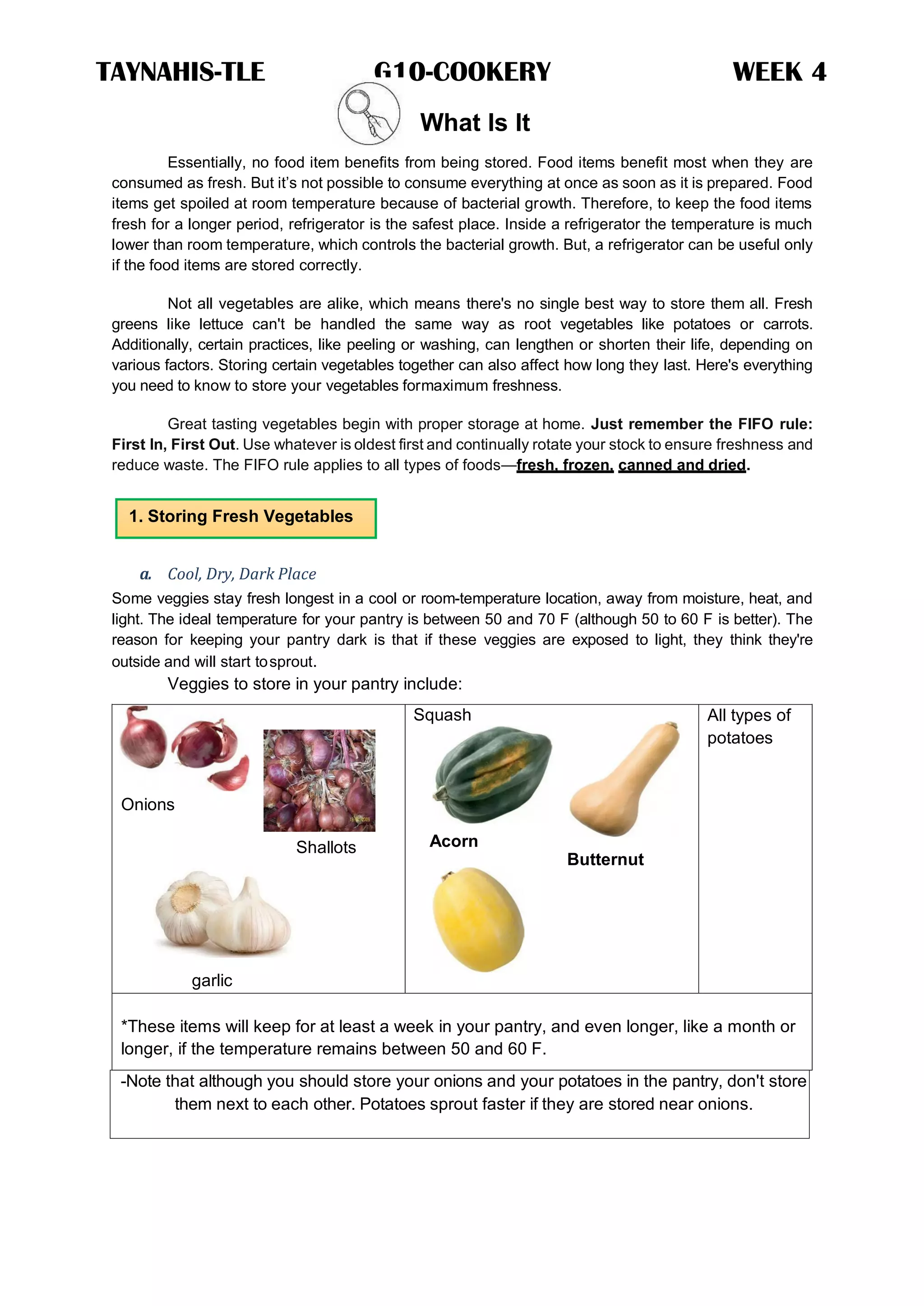 Cookery 10-q2-prepare-vegetables | PDF