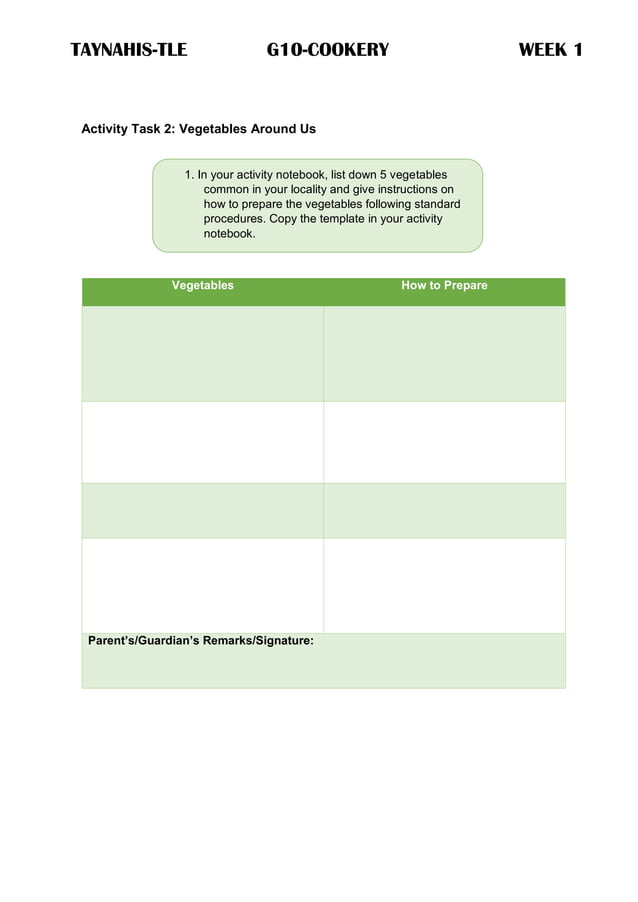 Cookery 10-q2-prepare-vegetables | PDF