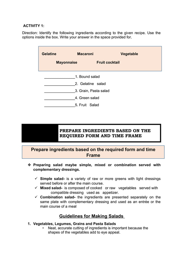 Cookery-9-LAS-Q2-W2-learning activity sheet | DOCX