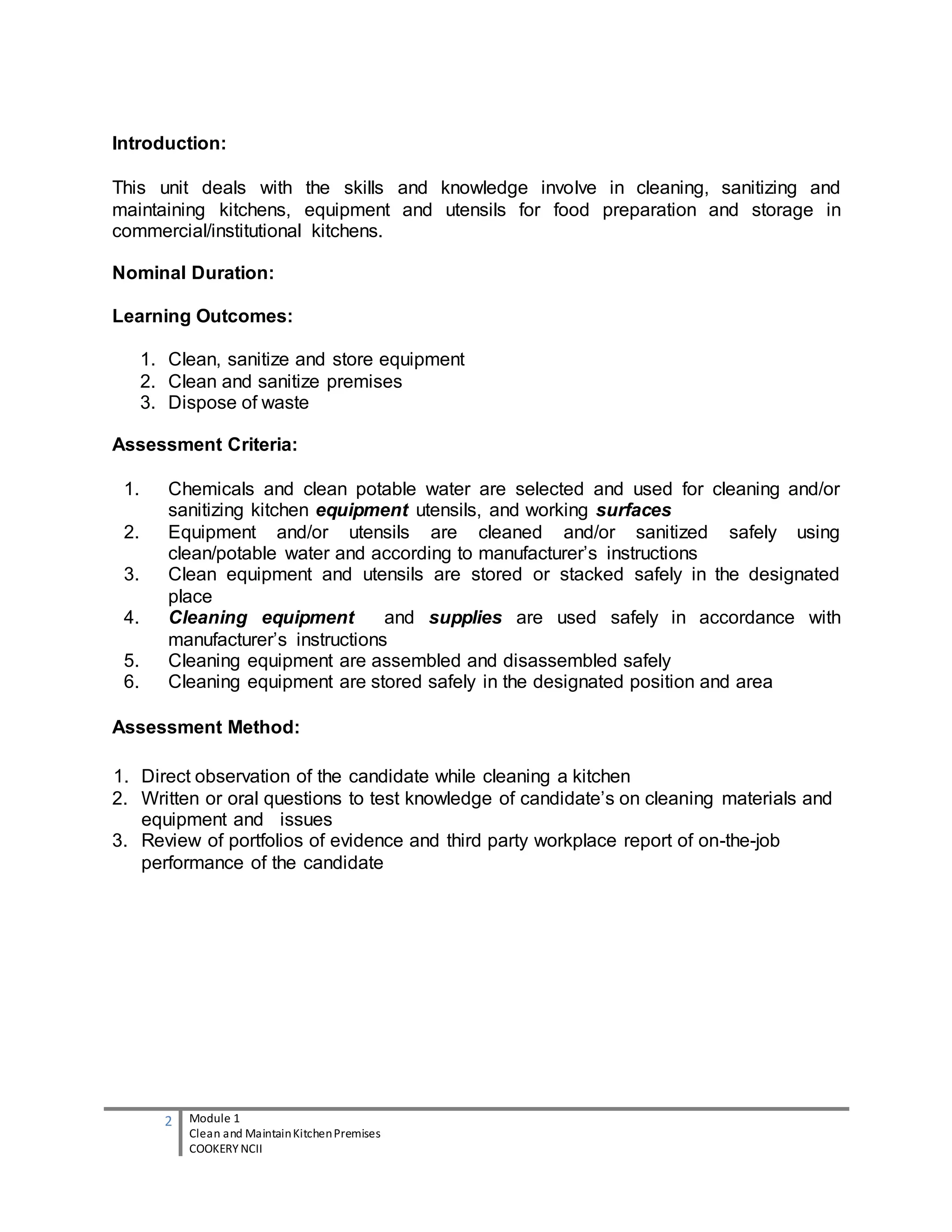 Cookery -module_1 | DOCX