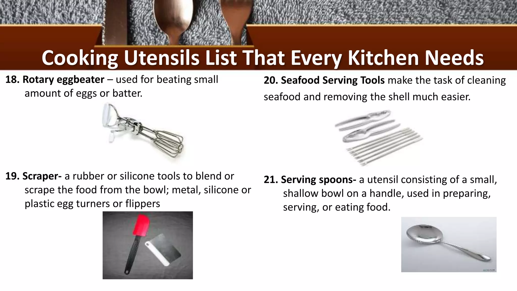 Use and maintain kitchen tools and equipment | PPTX