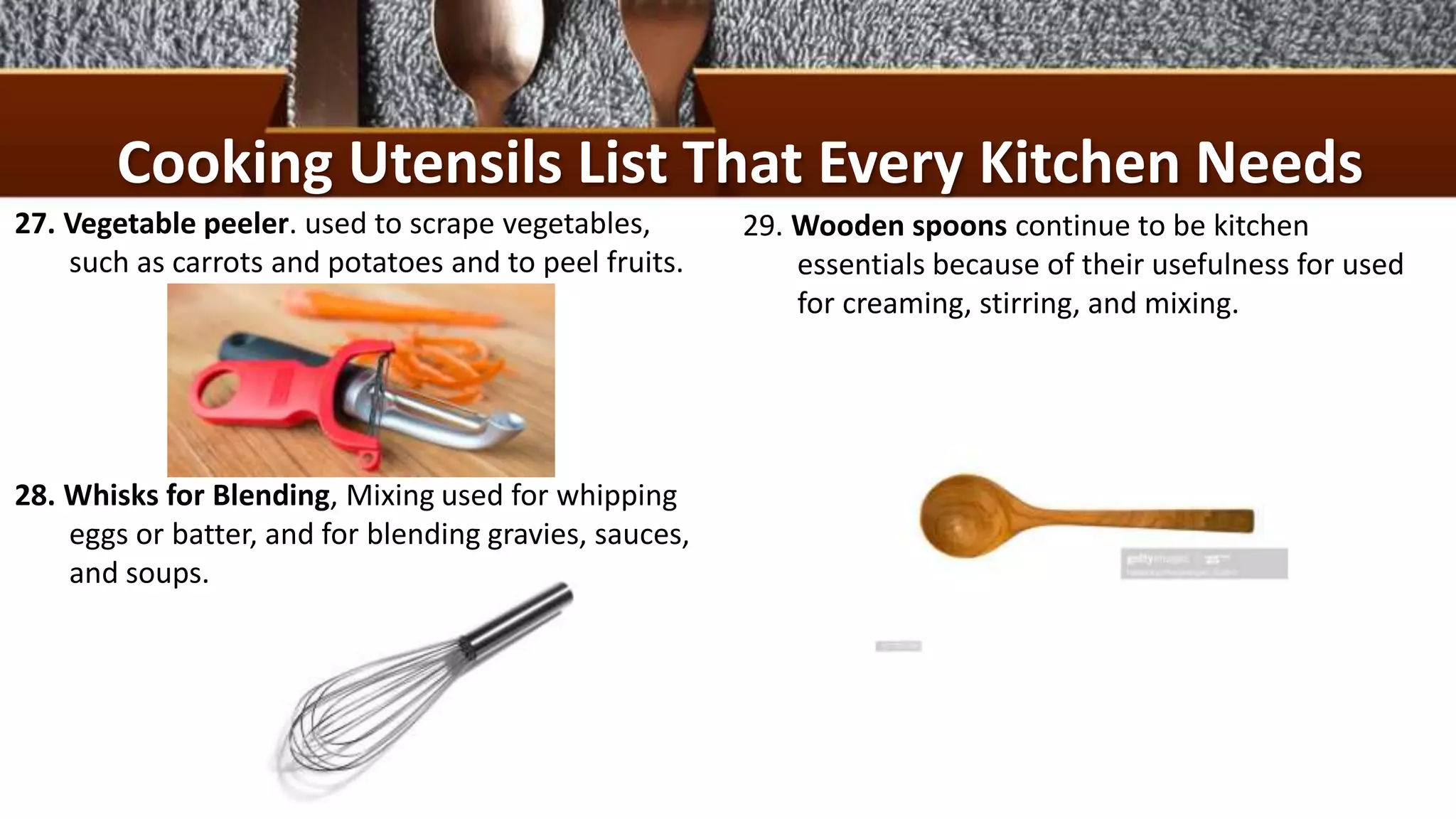 Use and maintain kitchen tools and equipment | PPTX