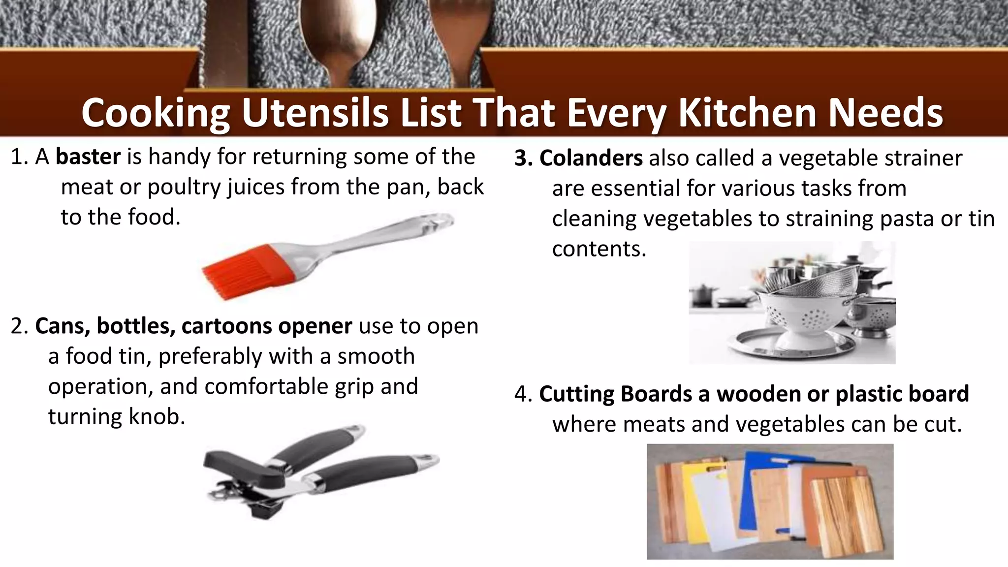 Use and maintain kitchen tools and equipment | PPTX