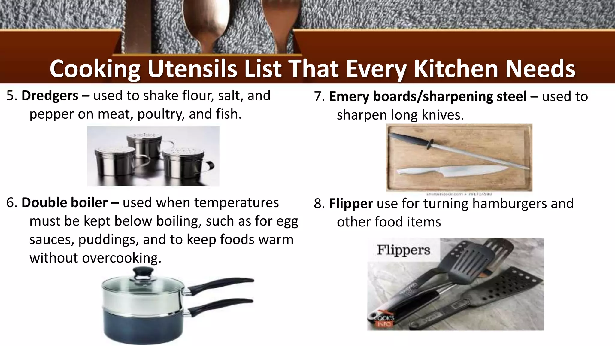 Use and maintain kitchen tools and equipment | PPTX