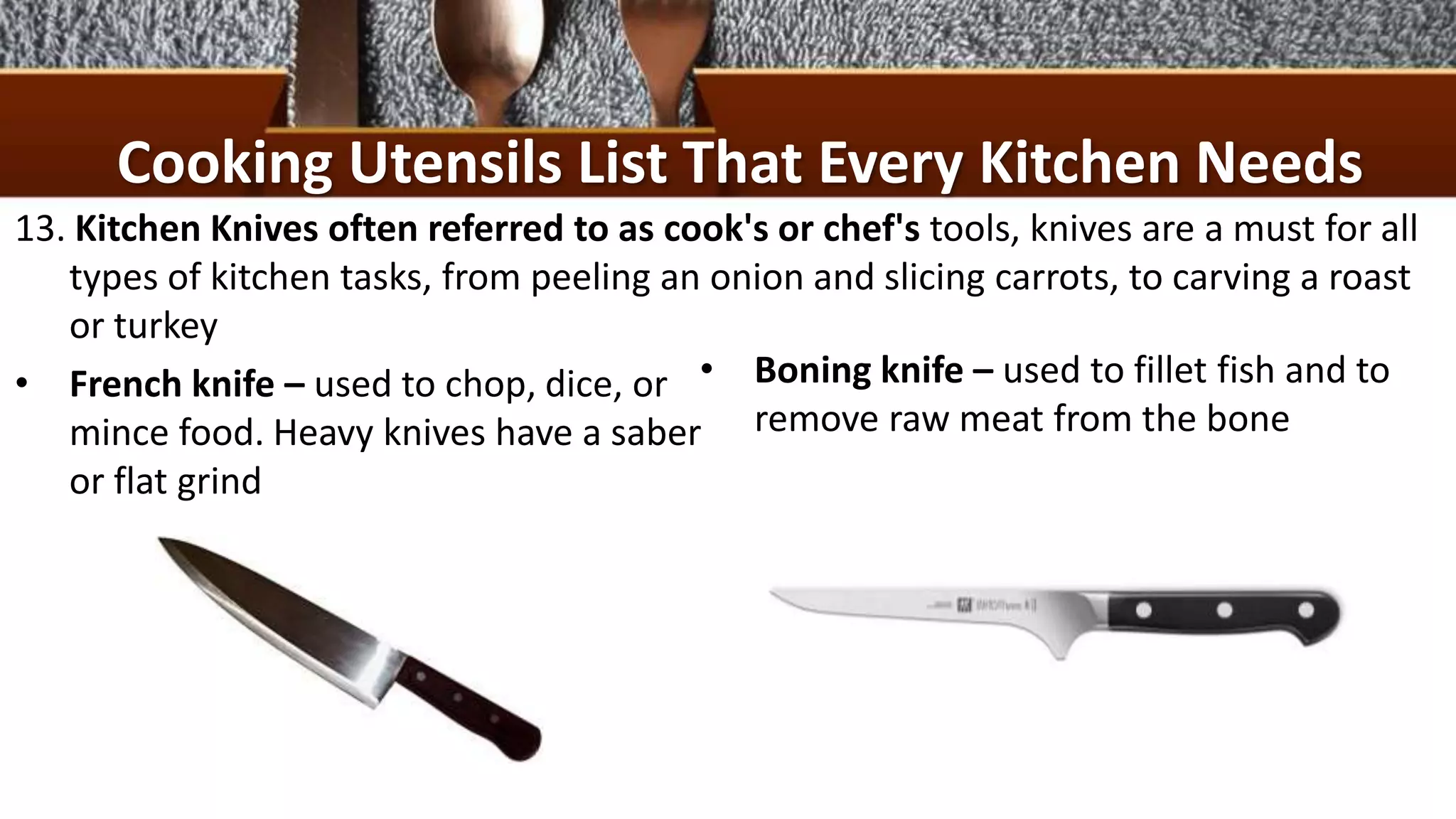 Use and maintain kitchen tools and equipment | PPTX