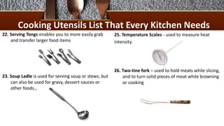 Use and maintain kitchen tools and equipment | PPTX