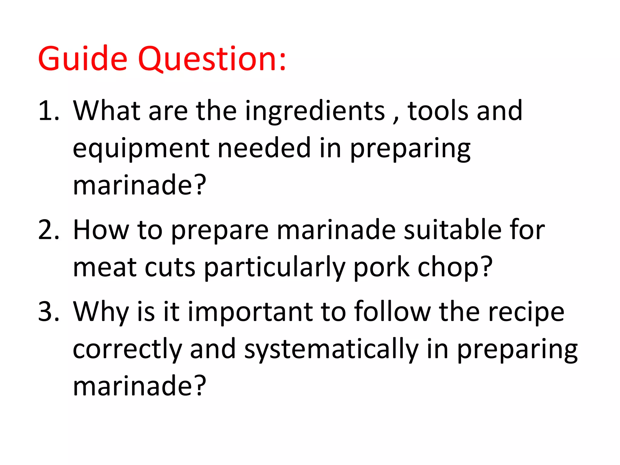 Cookery 10 4th grading lo2 . cook meat cuts 2.3 prepare and use ...
