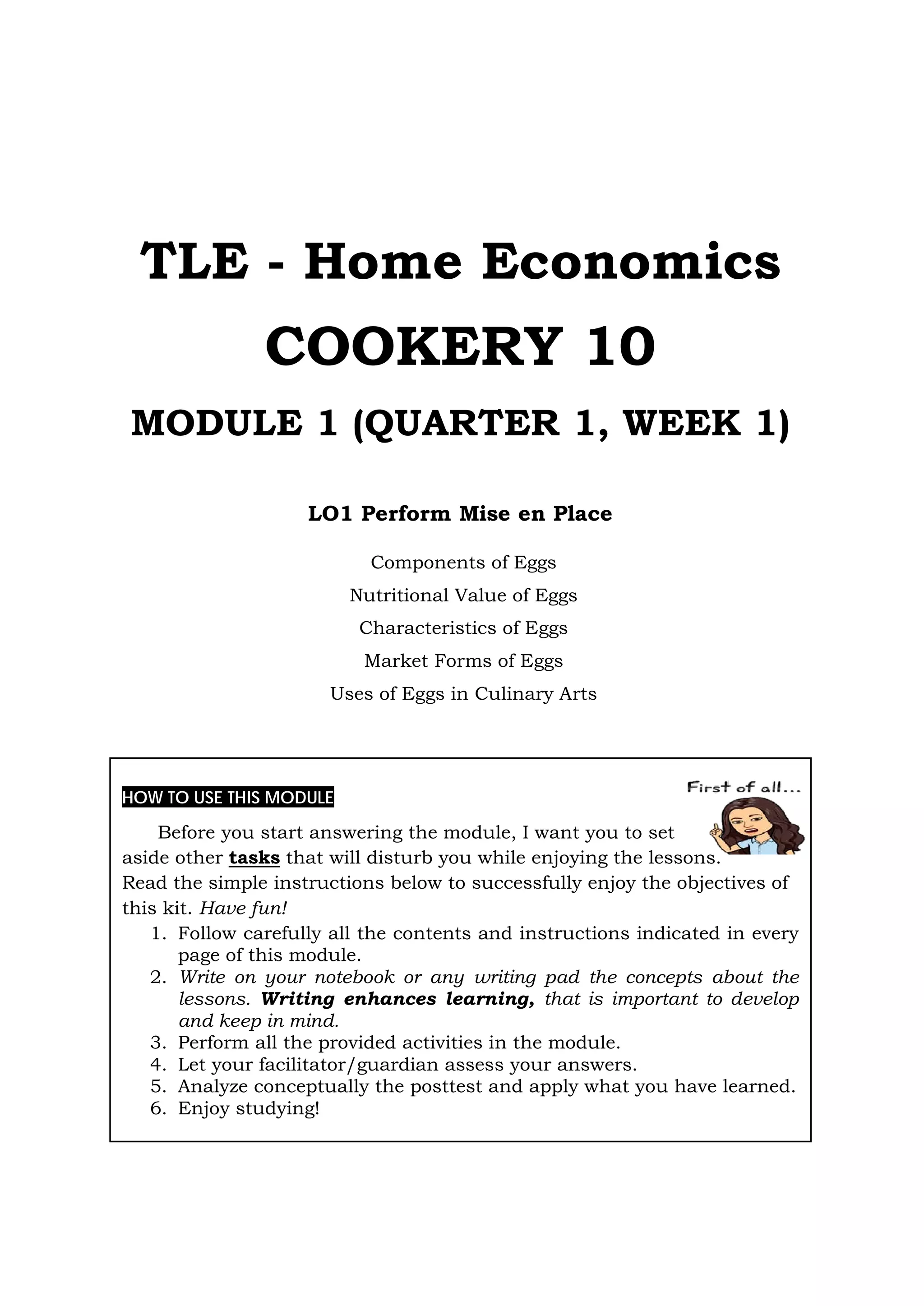Cookery 10 q1 mod1 | PDF