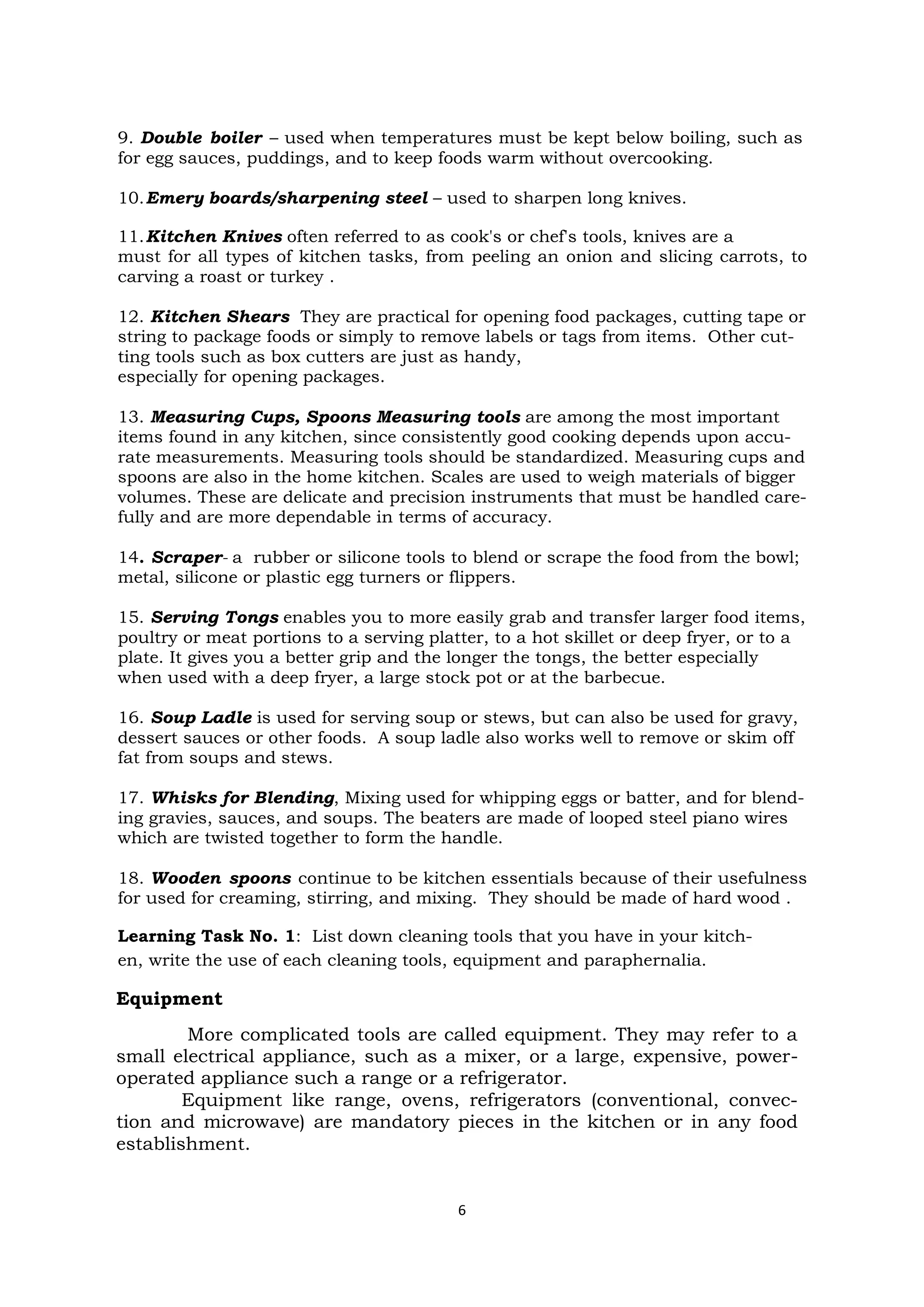 cookery 7 Identify kitchen tools, utensils and equipment in the kitchen.pdf