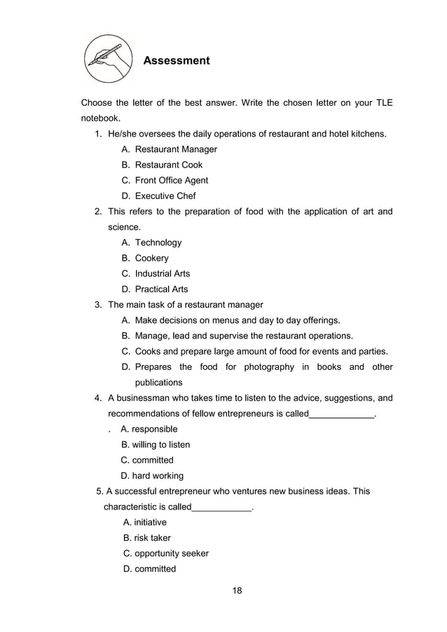COOKERY 7 Module 1.pdf | Educational Assessment | Education